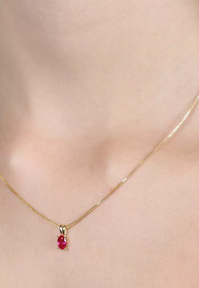 Buy Foundry Foundry 18k Ruby Oval Pendant 2024 Online Zalora Philippines