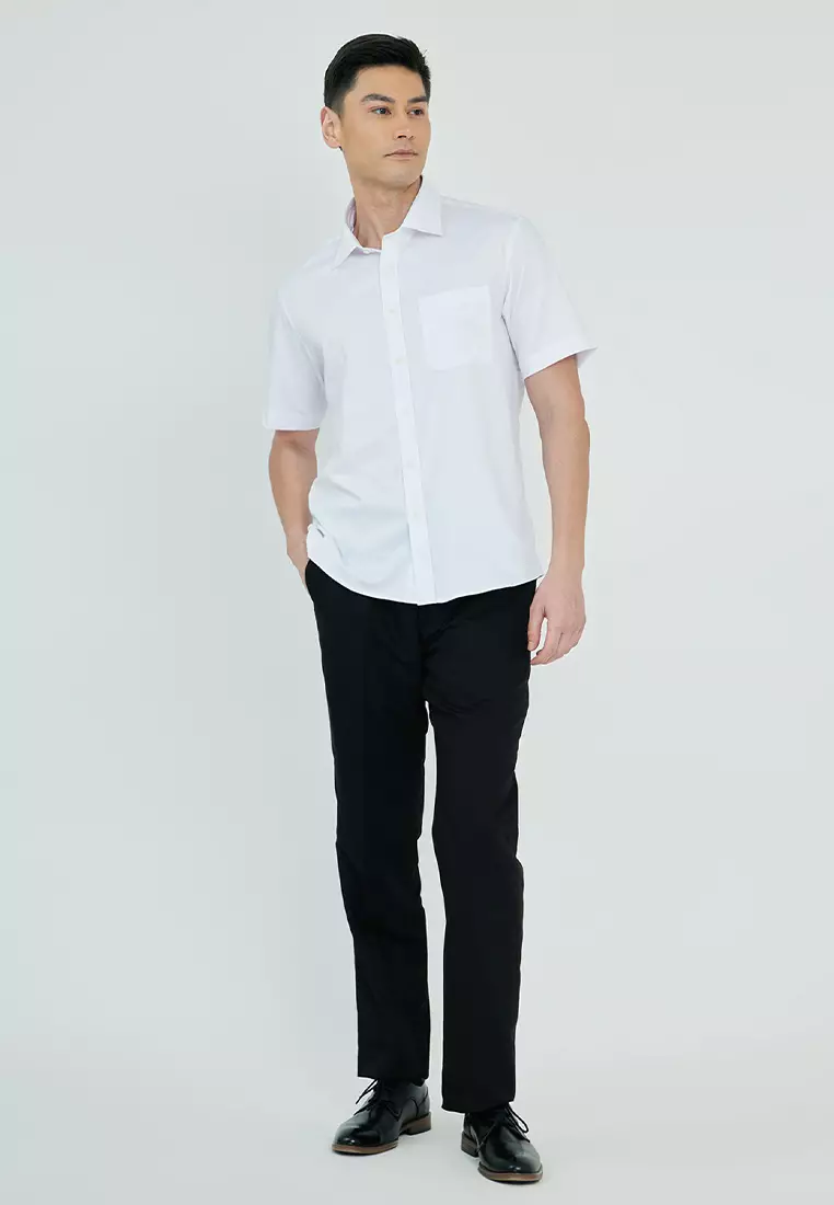 Buy Hechter Paris White Satin Slim Fit Dress Shirt 2026 Online | ZALORA ...