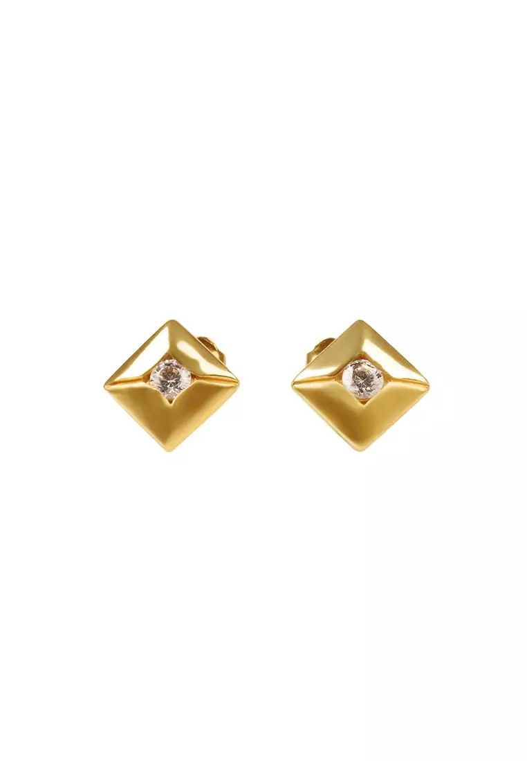 Buy Foundry 14k Diamond Shape Studs Gold 2025 Online | ZALORA Philippines