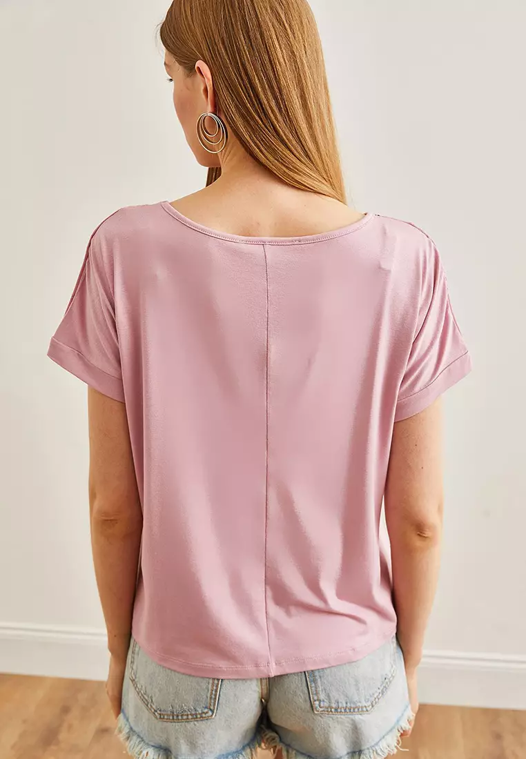 Buy Olalook Eyelet Detailed Bat Top 2025 Online | ZALORA Philippines