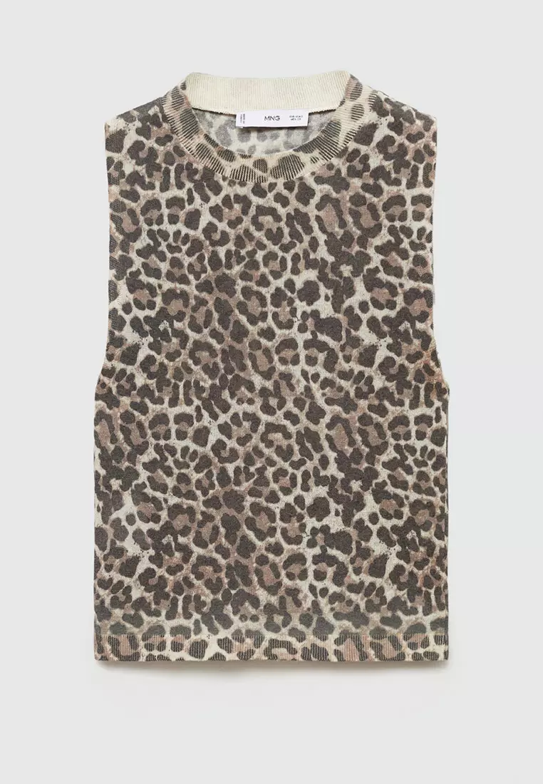 Jual Mango Leopard Stitch Top Original 2024 | ZALORA Indonesia