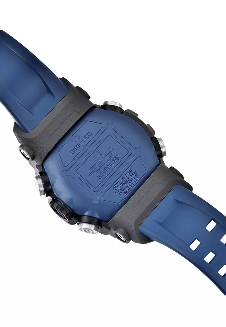 Jual Digitec Digitec Jam Tangan Pria - Black Blue - Rubber Strap - DG ...