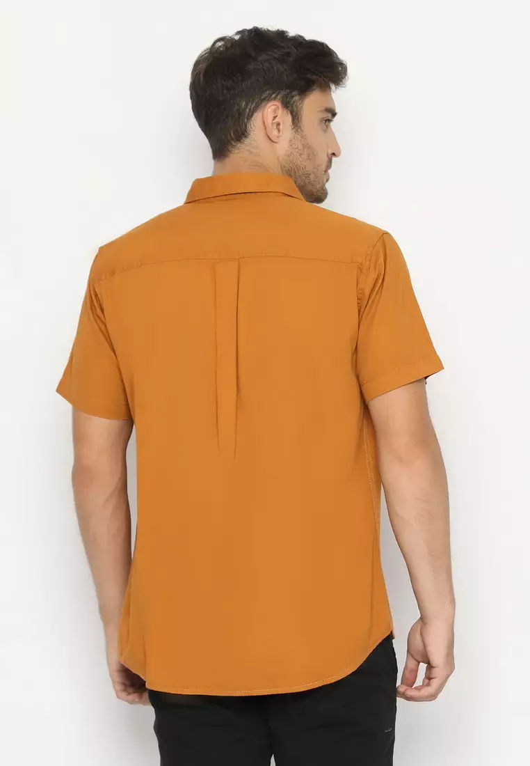 Jual Police Denim POLICE Kemeja Polos Cotton Twill Dark Yellow Regular ...