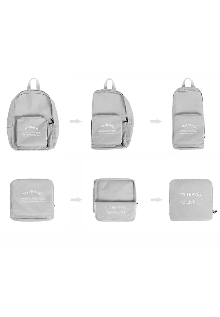 Buy Fashion by Latest Gadget To Travel To Live Foldable Backpack – Gray ...