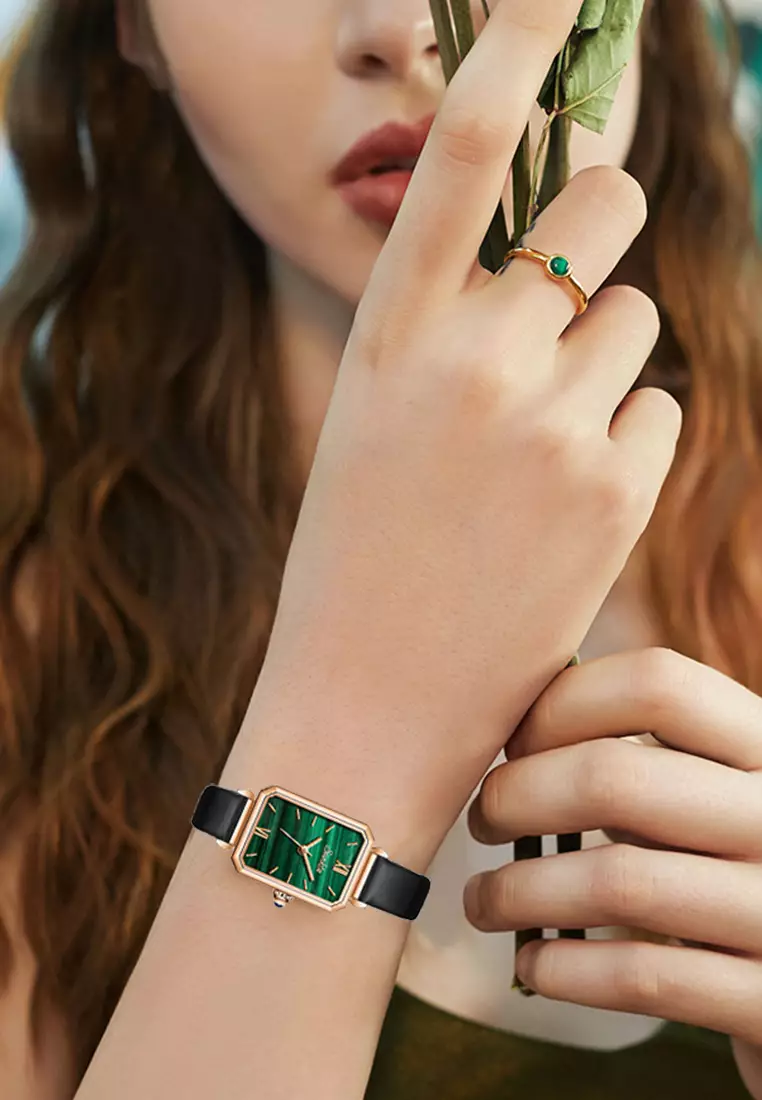 Buy LIGE SUNKTA Ladies Octagonal Quartz Watch, 27x20mm, Malachite Dial ...