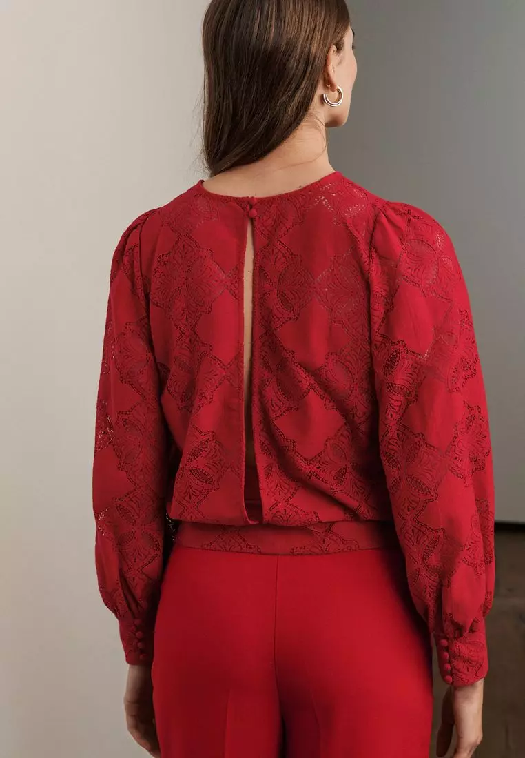 Buy NEXT Lace Long Sleeve Blouse 2024 Online | ZALORA