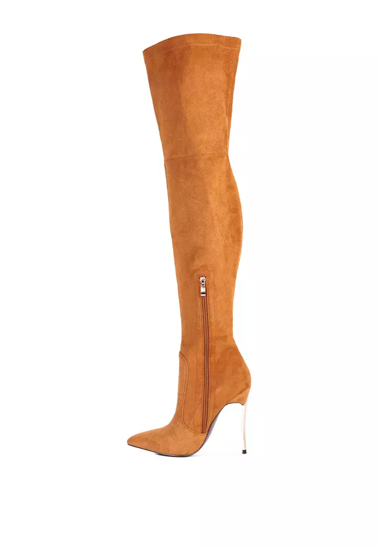 Buy London Rag Tan Stretch Suede Micro High Knee Boots 2025 Online | ZALORA