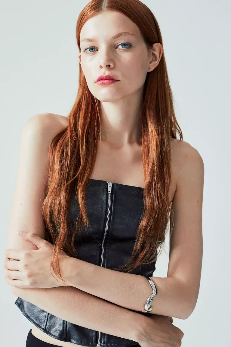 Jual H&M Coated corset top Original 2024 | ZALORA Indonesia