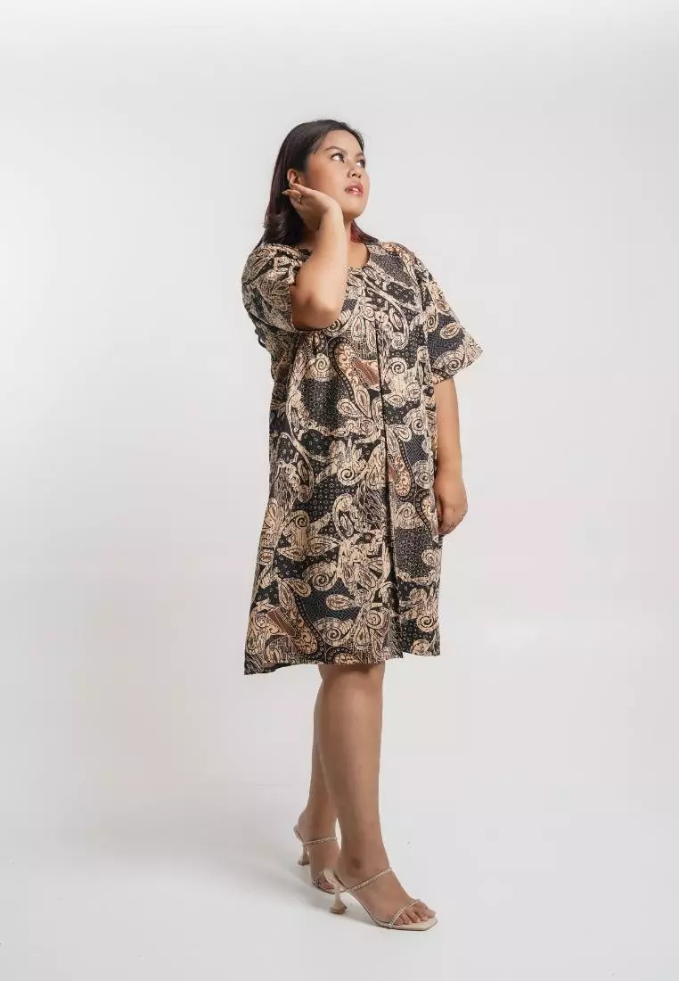 Jual Xtramiles Plus Size Batik Dress Zelia Heritage Black Original 2026 ...