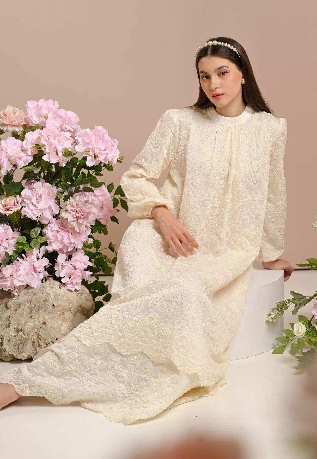 Jual Kasa Heritage Selene Dress - Ivory Original 2024 | ZALORA Indonesia