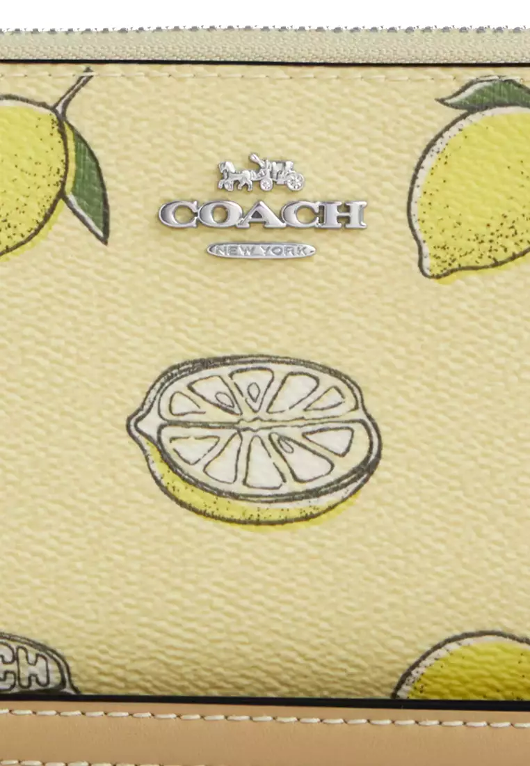 網上選購 Coach Long Zip Around Wallet With Lemon Print in Garden Glade ...