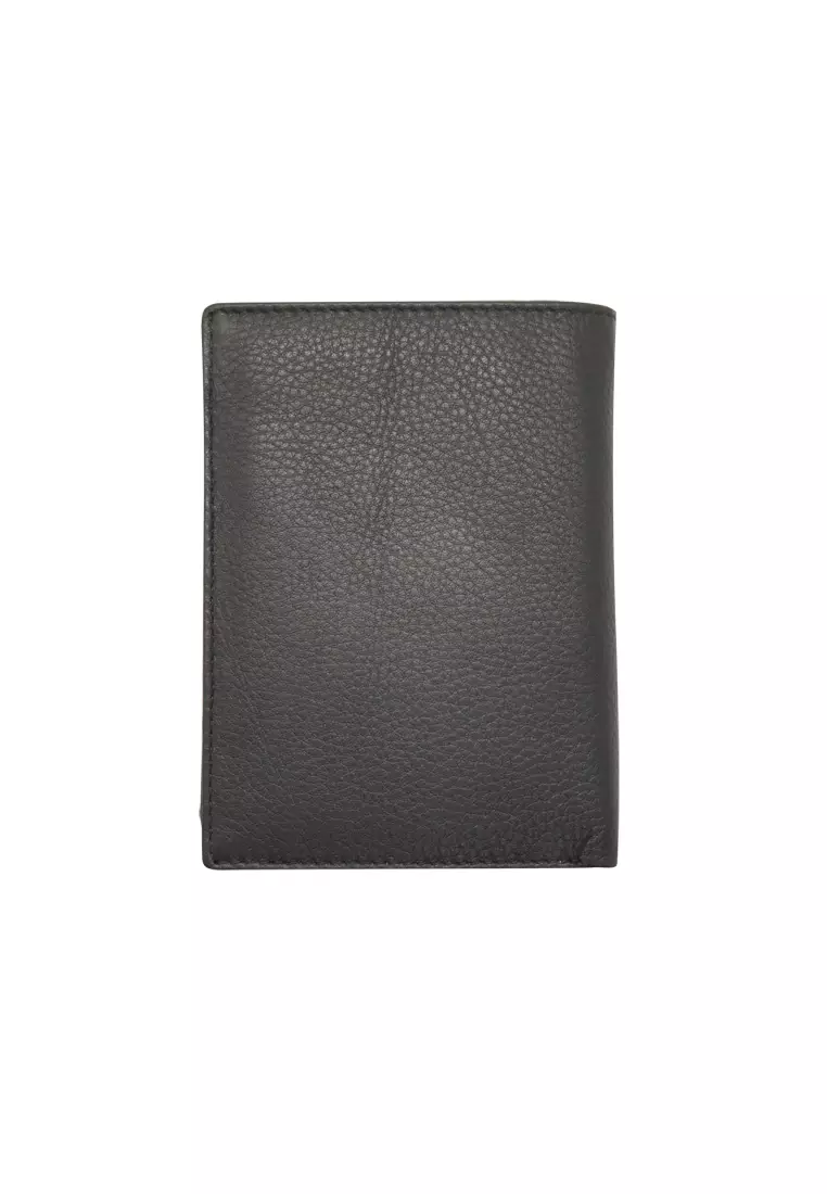 Buy Oxhide Full Grain Leather Black Bifold Wallet Men with Coin Pouch ...