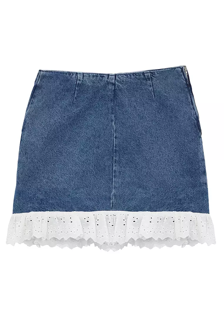 Buy Trendyol Basic Denim Skirt 2025 Online | ZALORA