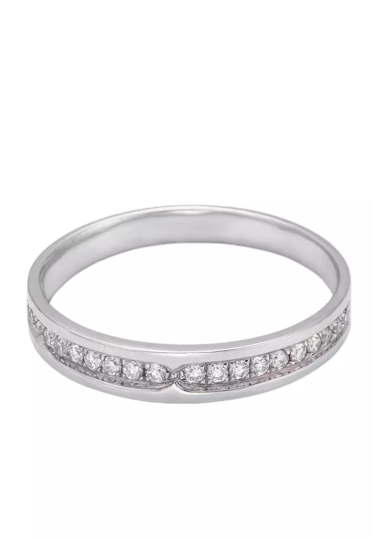 Buy LITZ LITZ 18K White Gold Diamond Ring YF-CNC-QL124G Online | ZALORA ...