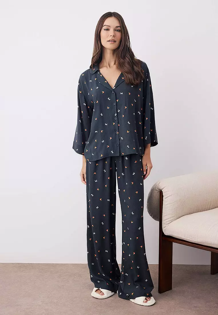 Buy Trendyol Viscose Woven Pyjama Set 2025 Online | ZALORA Philippines