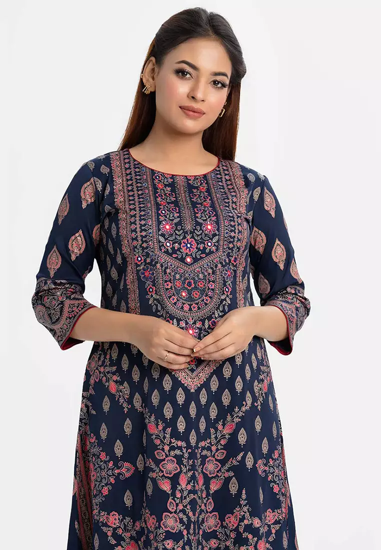 Buy Le Reve Le Reve Printed & Handcrafted A-line Long Tunic 2026 Online ...
