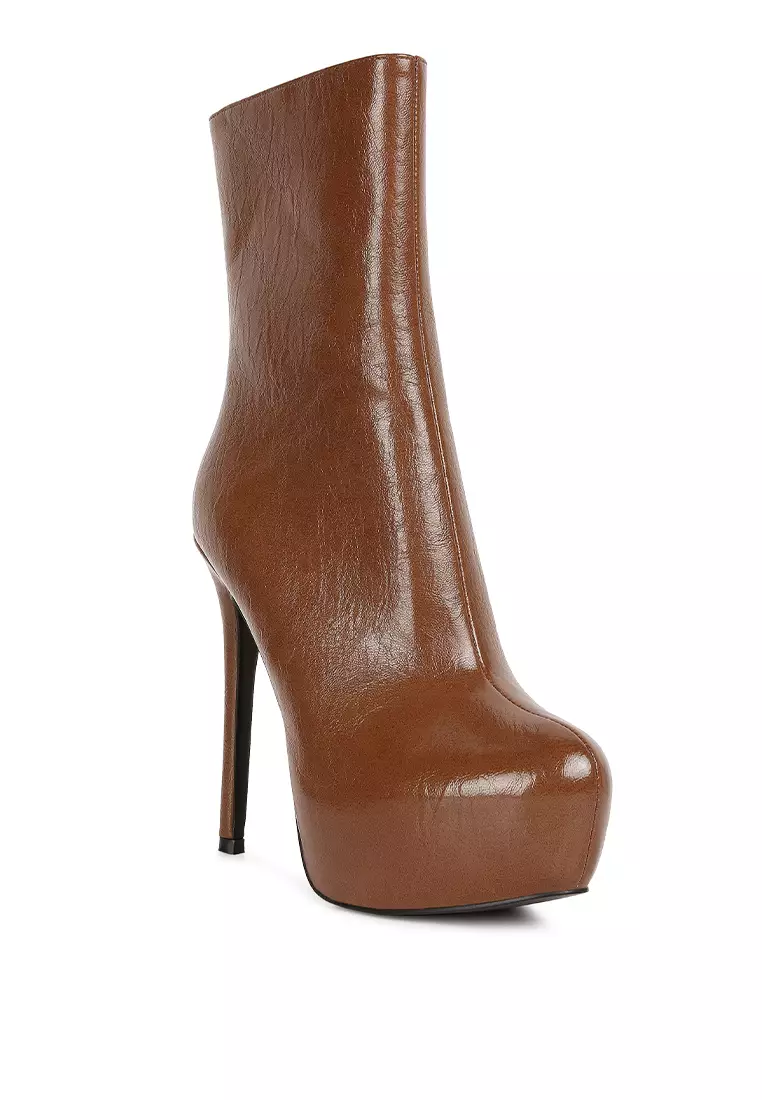 London Rag Tan High Platform Stiletto Ankle Boot 2024 | Buy London Rag ...