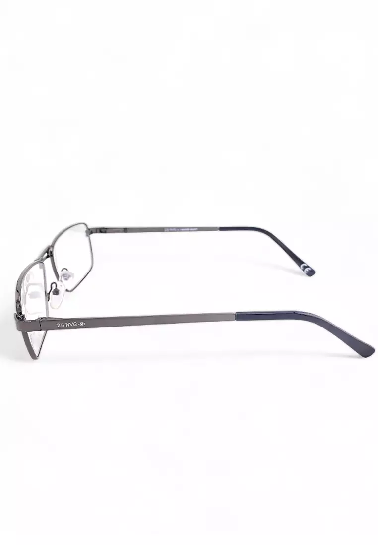 網上選購 2.5 NVG OPH Men's Rectangle Frame Grey Metal Optical Frame with ...