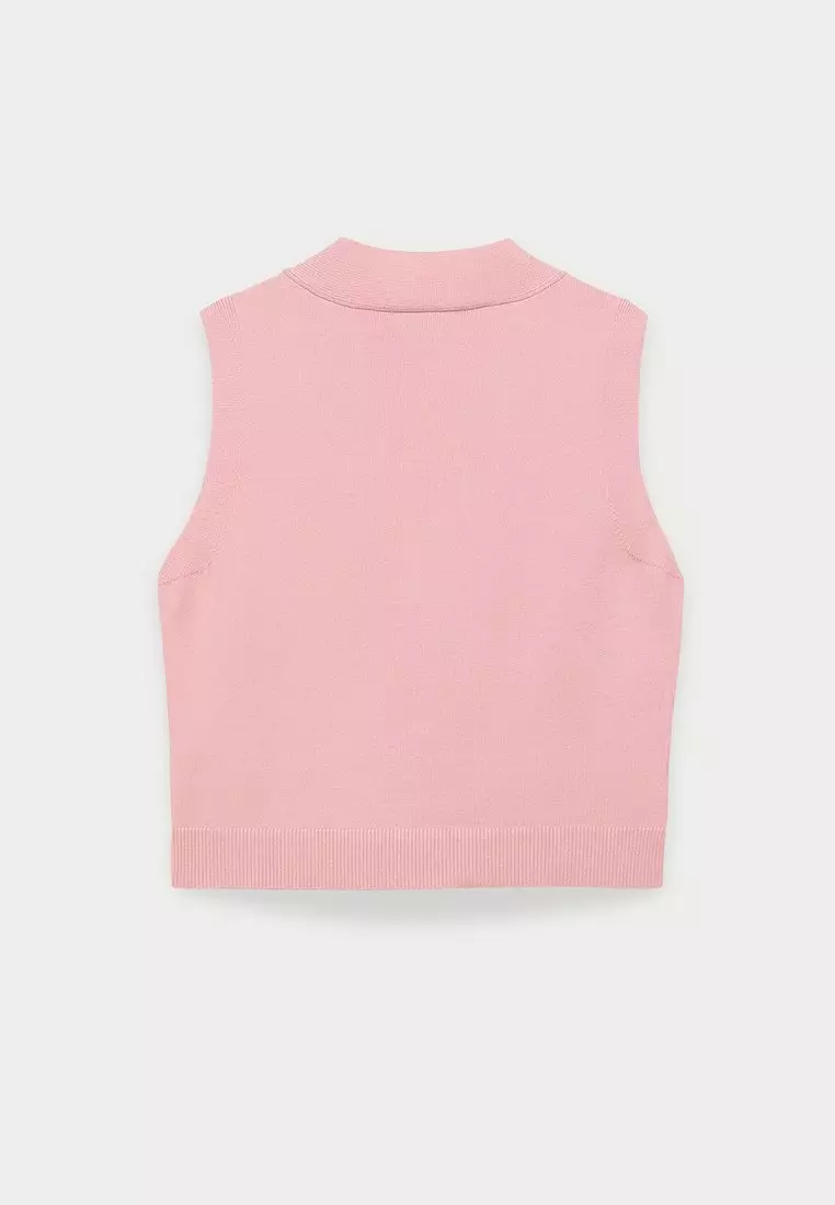 Buy Pomelo Buttoned Knit Vest - Light Pink 2026 Online | ZALORA