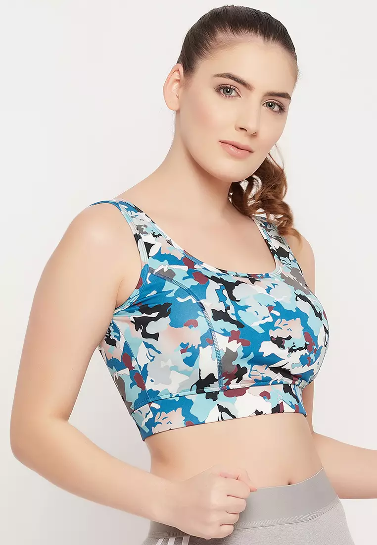 網上選購 Clovia Clovia Medium Impact Padded Camouflage Print Sports Bra in ...