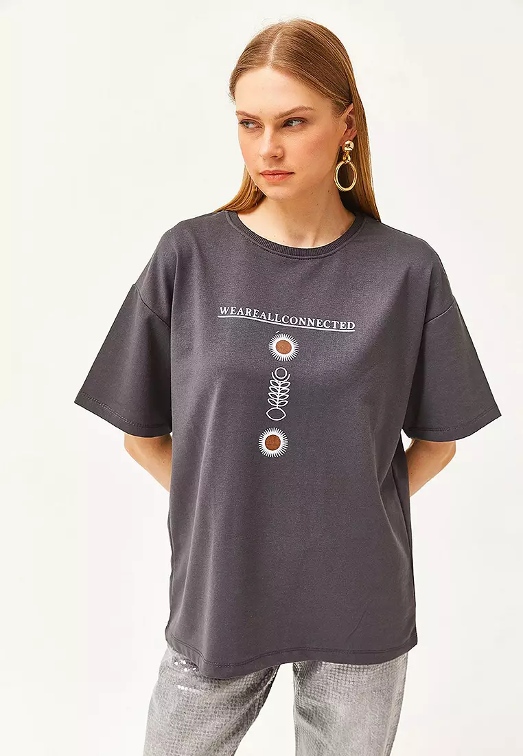 網上選購 Olalook Symbol Front Back Printed 2 Thread Unisex Oversize T-Shirt 2025 系列 | ZALORA香港