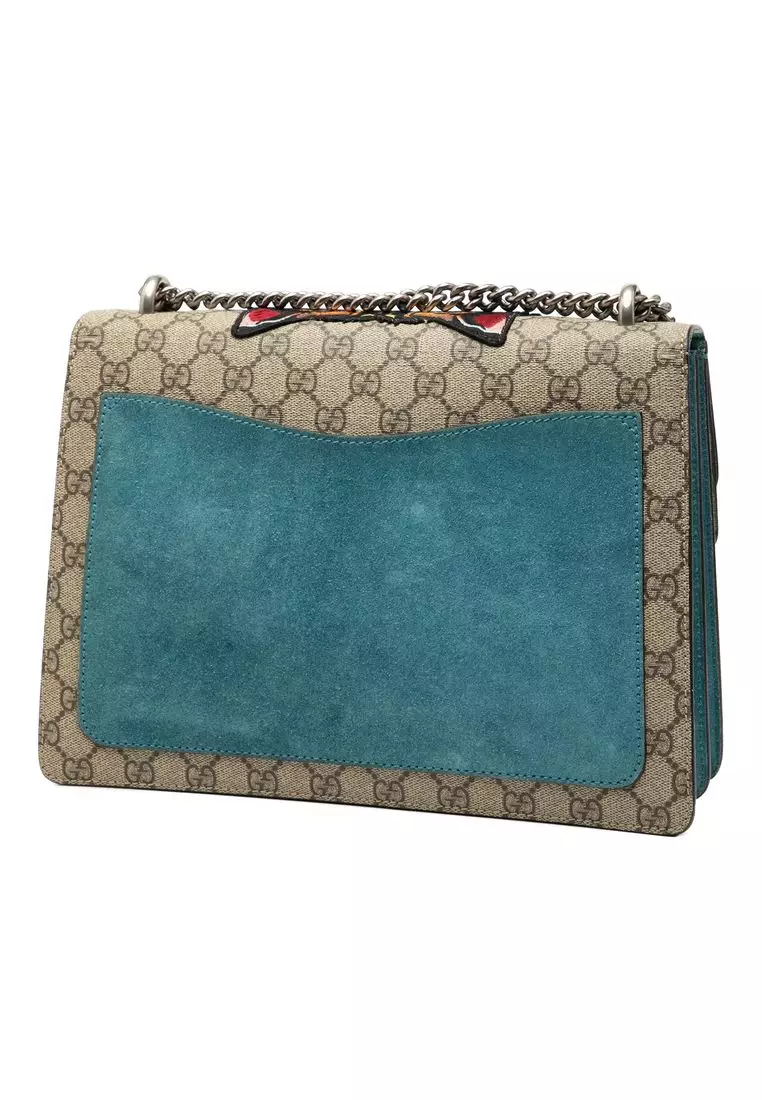 Buy Gucci Pre-Loved Gucci Medium Gg Supreme Embroidered Angry Cat ...