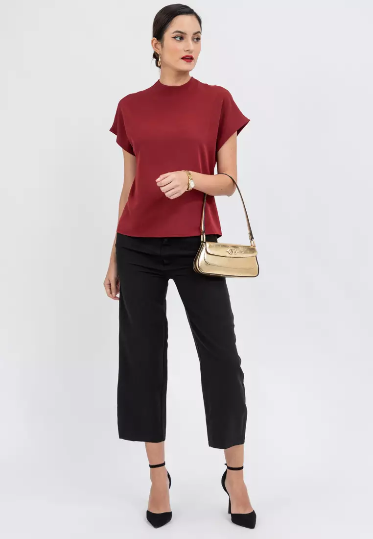 Buy BADOMODA DEMURE Funnel Neckline Blouse 2025 Online | ZALORA Philippines