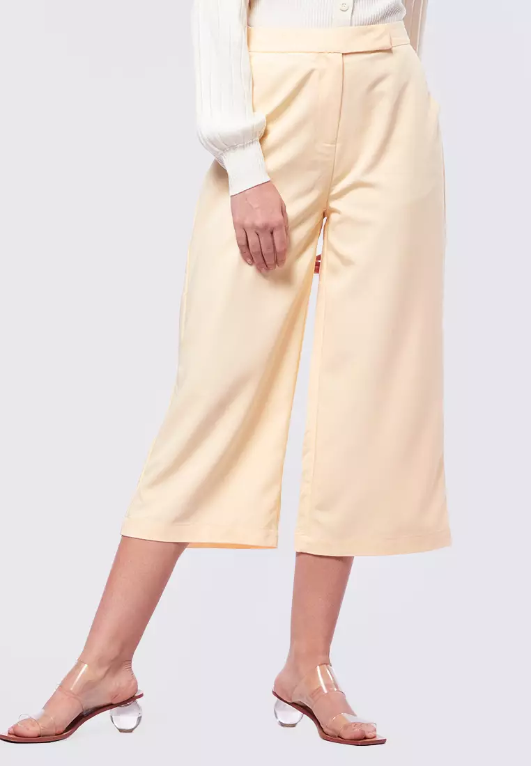 Jual Et Cetera High Waist Basic Culotte Soft Yellow Original 2024