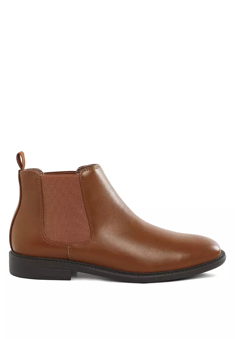 Buy London Rag Men's Faux Leather Chelsea Boots in Tan Online | ZALORA ...
