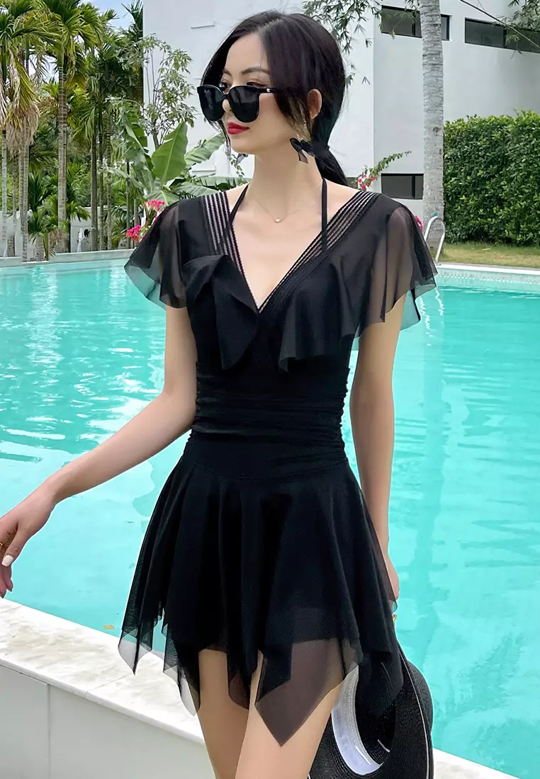 Buy Zitique Sexy Tulle Backless One Piece Swimsuit Online Zalora Malaysia