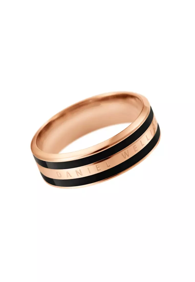 Buy Daniel Wellington Emalie Ring Black Rose Gold - Unisex Ring ...