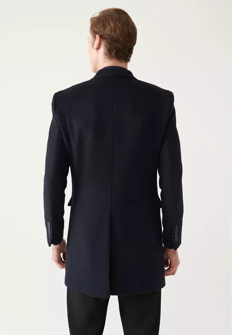 Buy Avva Wool Coat with Slit 2025 Online | ZALORA