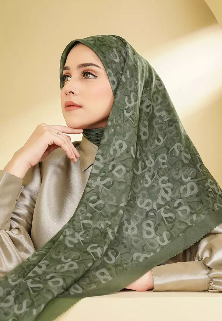 Buy Buttonscarves Samla Voile Square - Capulet Olive 2026 Online | ZALORA