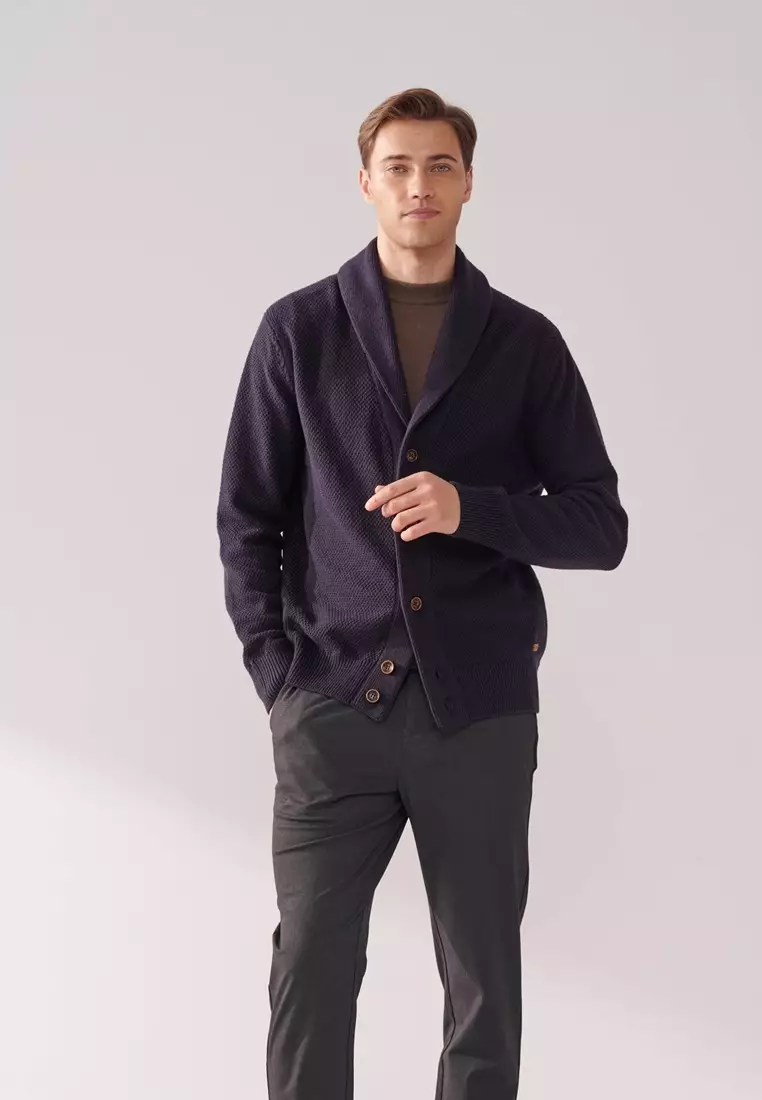 Buy SST&C Navy Jersey Cardigan 2025 Online | ZALORA