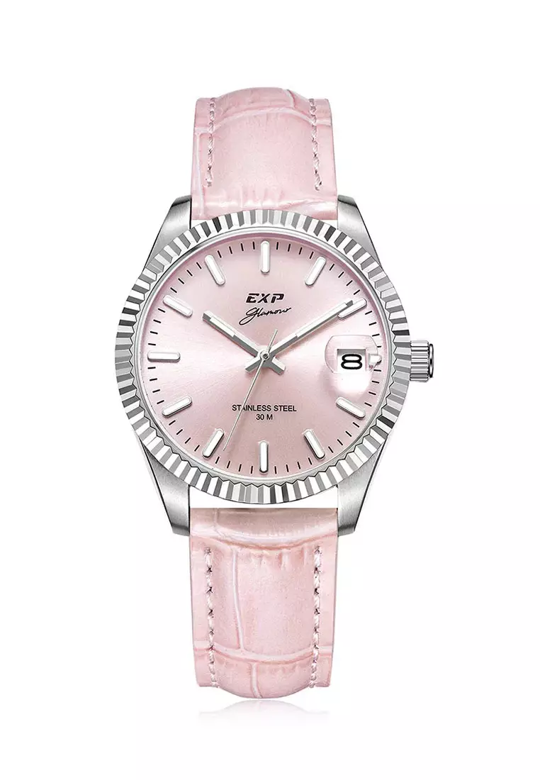 Jual Expedition Expedition Jam Tangan Wanita - Pink Silver - Leather ...