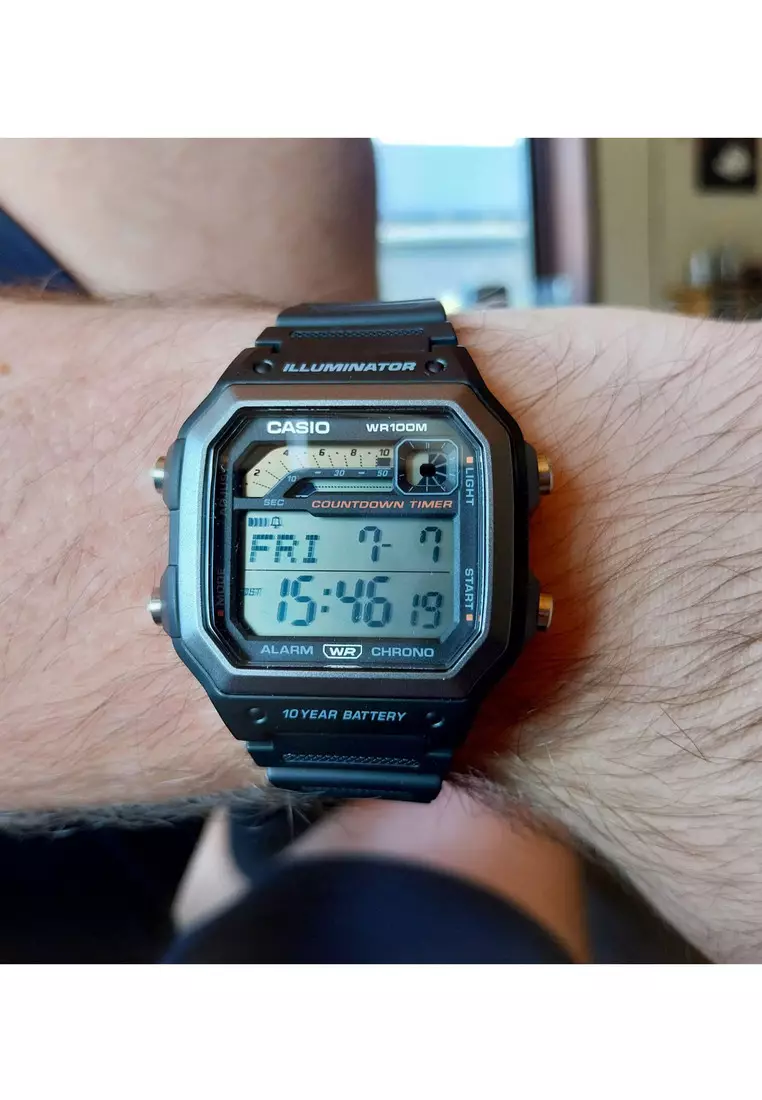 Buy Casio WS-1600H-1AV Men's Black Resin Band Digital Sport Watch 2025 ...