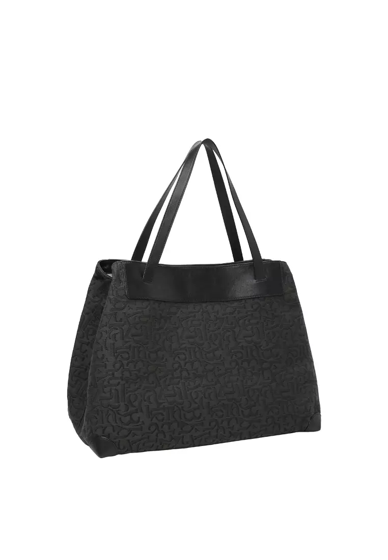 Buy BERACAMY Soft-Structured Trapezoidal Canvas Tote Bag Large - Black ...