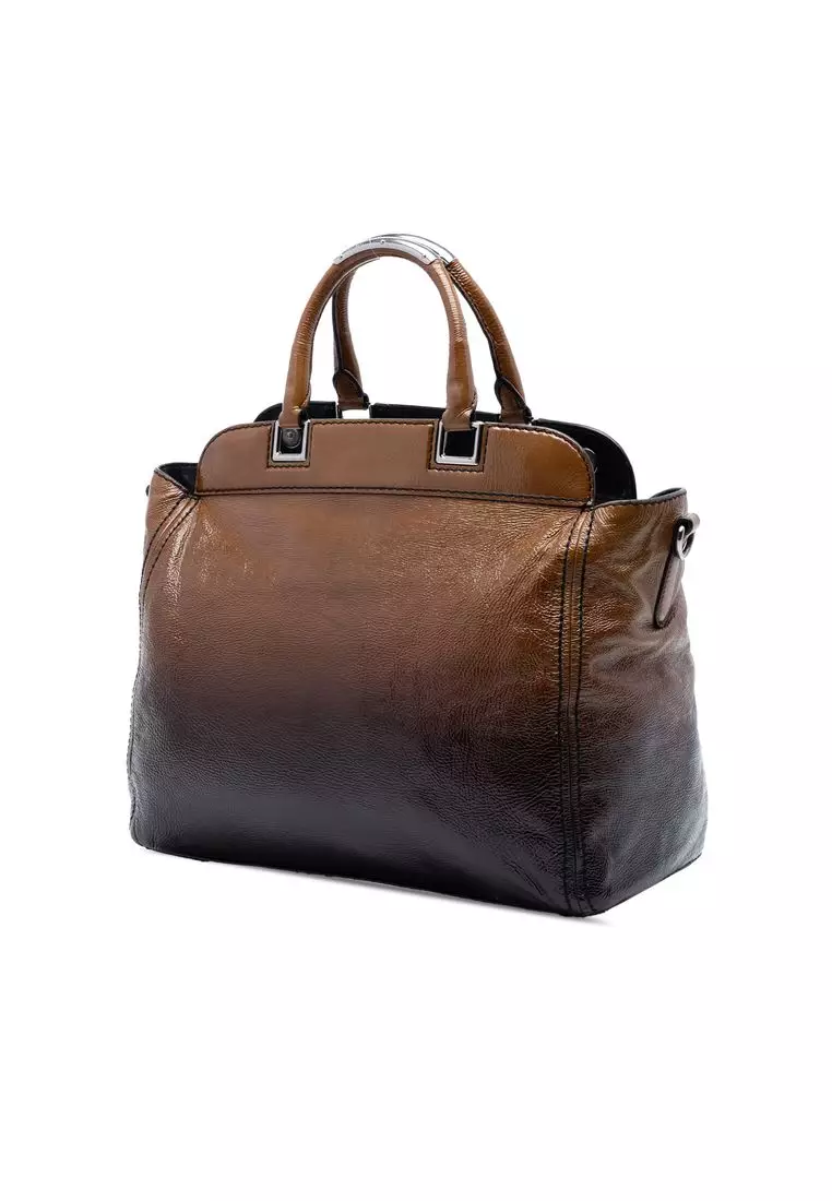 Buy Prada Pre-Loved Prada Sfumato Vernice Naplak Frame Satchel 2026 ...