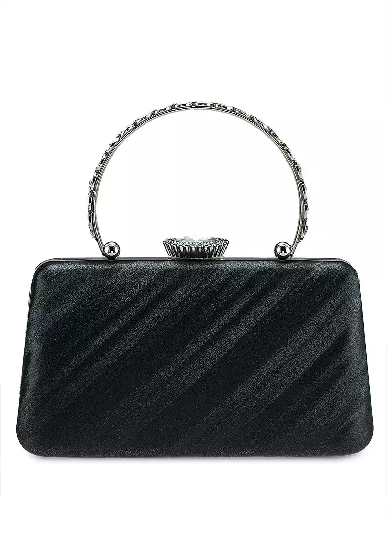 Buy Unisa Glittering Stones & Crystal Embellishment Kiss Clasp Clutch ...