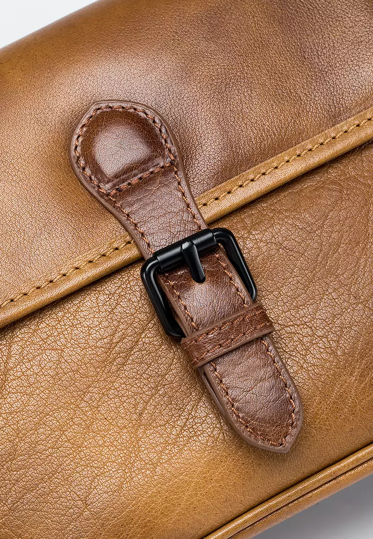 ENZODESIGN ENZODESIGN Vintage Buffalo Leather Mini Slim Shoulder Bag ...