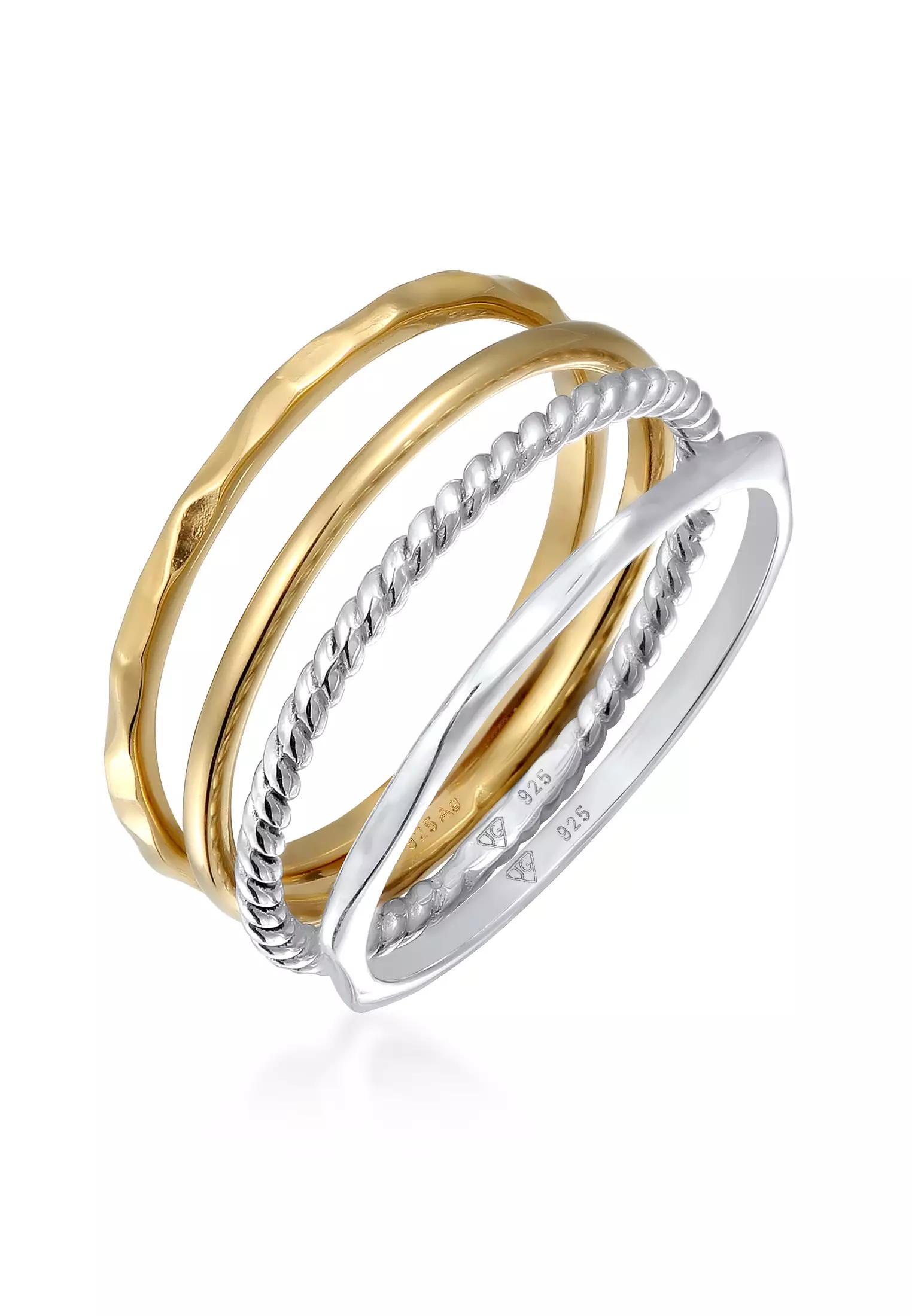 Buy ELLI GERMANY Bi-Color Stacking Ring Set – 925 Silver 2026 Online ...