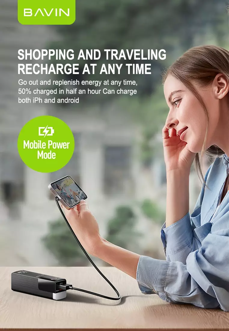 Buy BAVIN Bavin PC1053 5000mAh Portable Fast Charger Power Bank w/ 20W ...