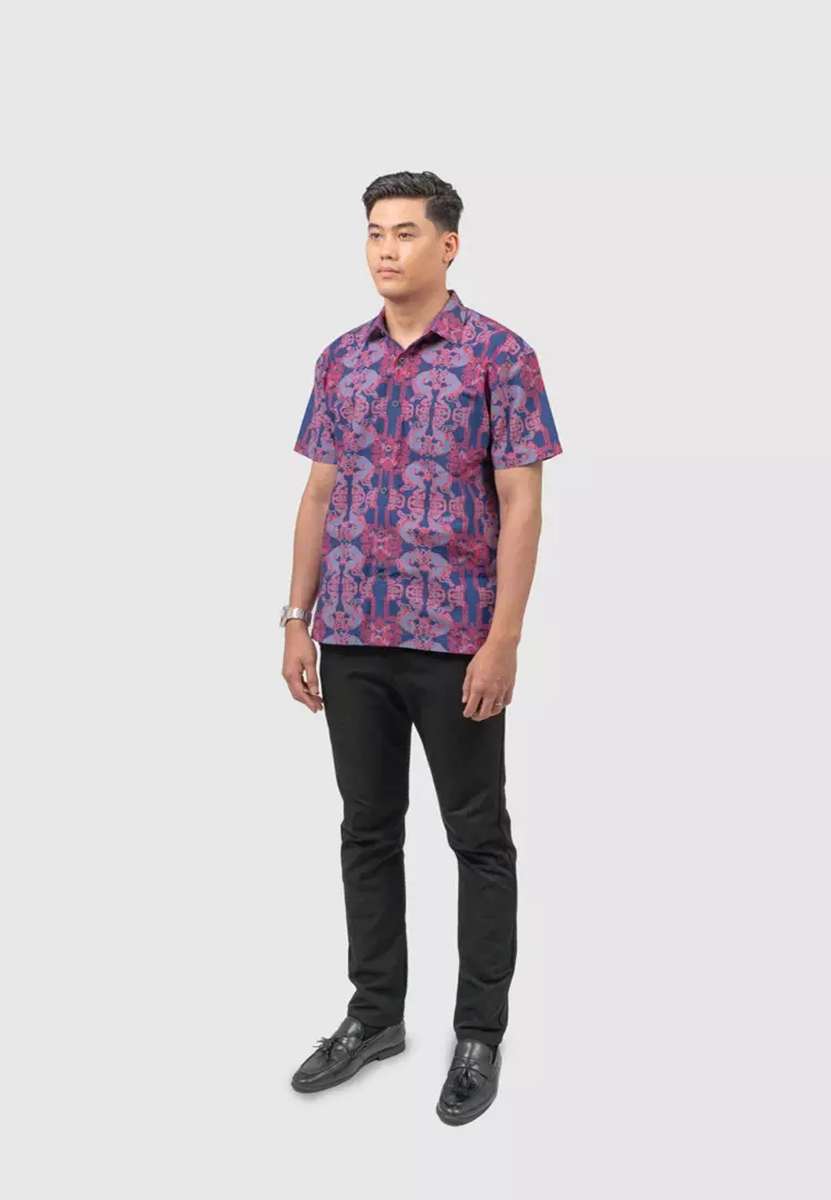 Buy KAPTEN BATIK MY Modern Fit Year Of The Horse in Blue Online ...
