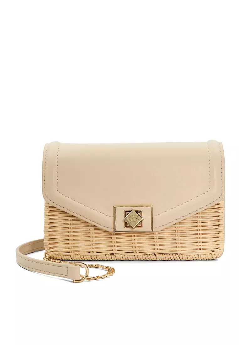 Buy Dune London Dassia Rattan Crossbody Bag Ecru 2025 Online | ZALORA ...