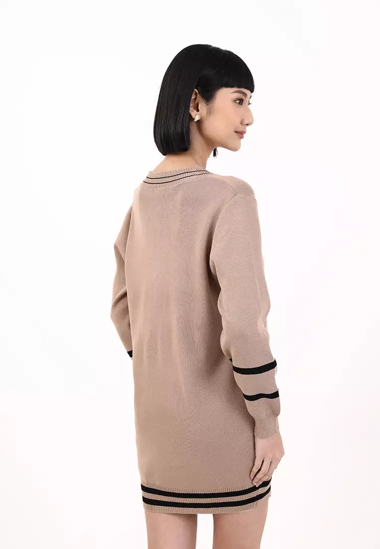Jual Berrybenka Label Milli Derina Sweater Dress Mocca Original 2025 ...