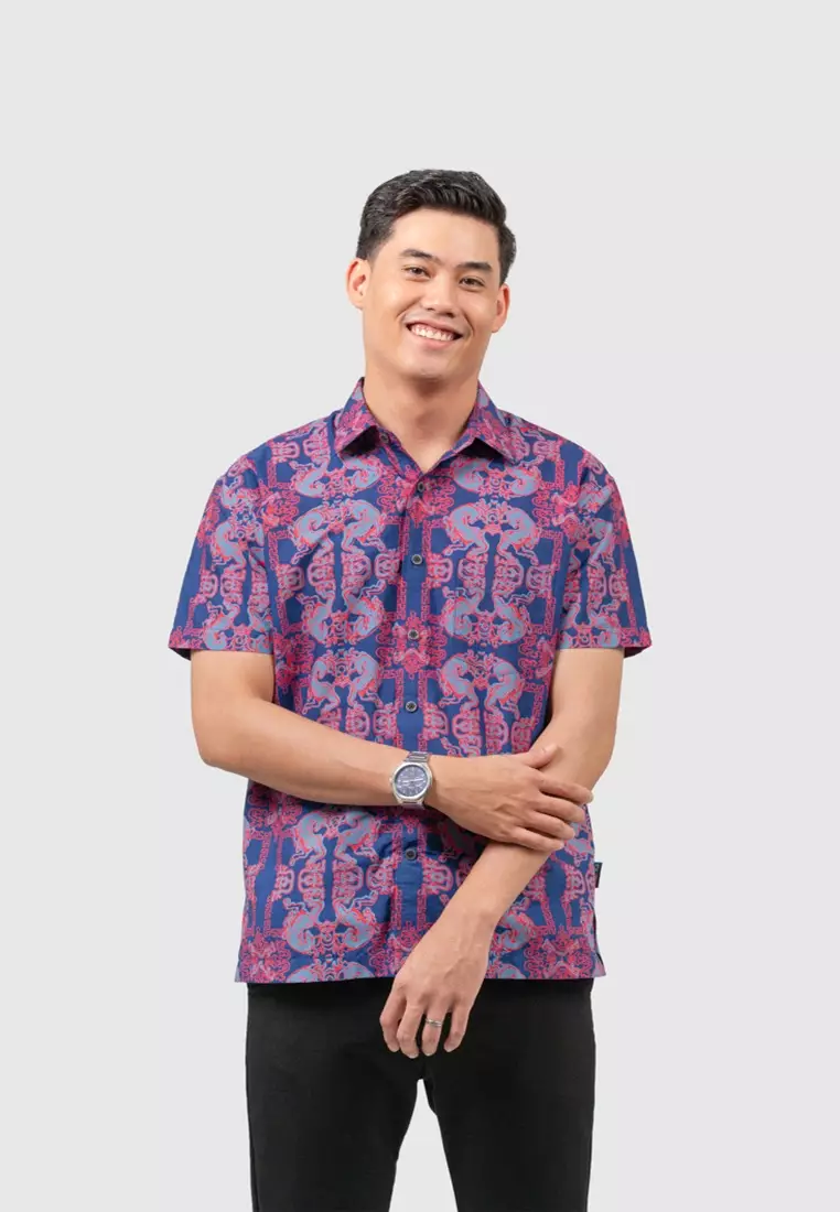 Buy KAPTEN BATIK MY Modern Fit Year Of The Horse in Blue Online ...