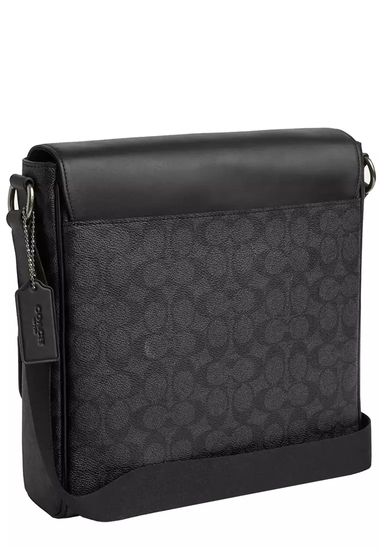 Coach Houston Map Bag In Signature Canvas in Charcoal/ Black CZ399 2025 ...