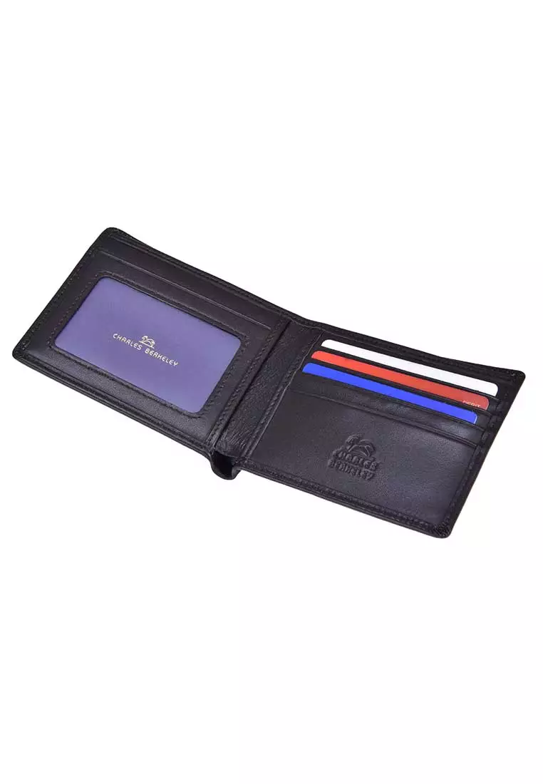 Buy Charles Berkeley Nappa Leather Bifold Wallet & Silver Buckle ...