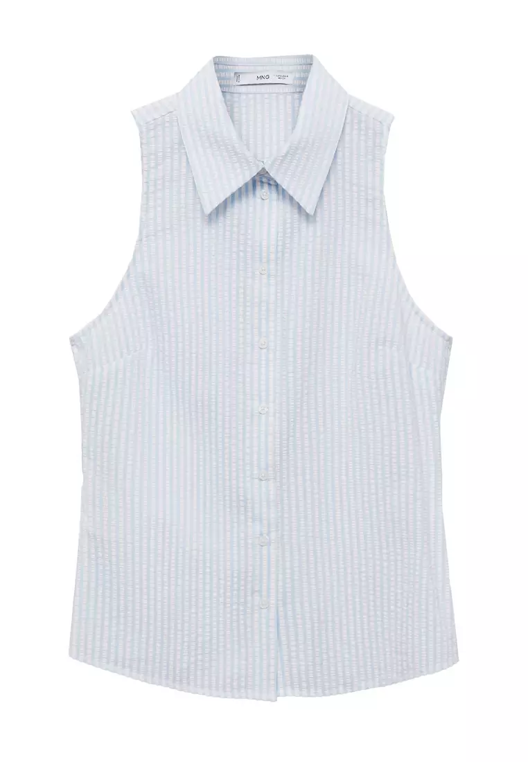 Buy Mango Striped Textured Shirt 2025 Online | ZALORA
