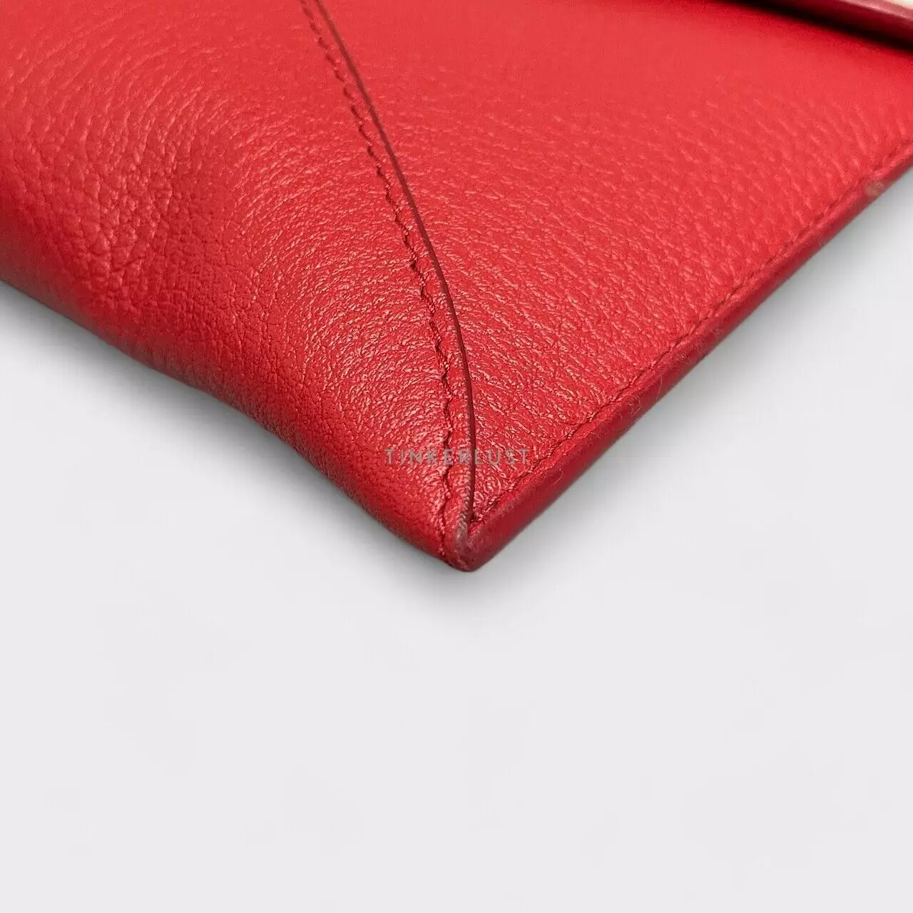 Jual Prada [PRELOVED] Prada Vitello Grain Envelope Red Leather GHW ...